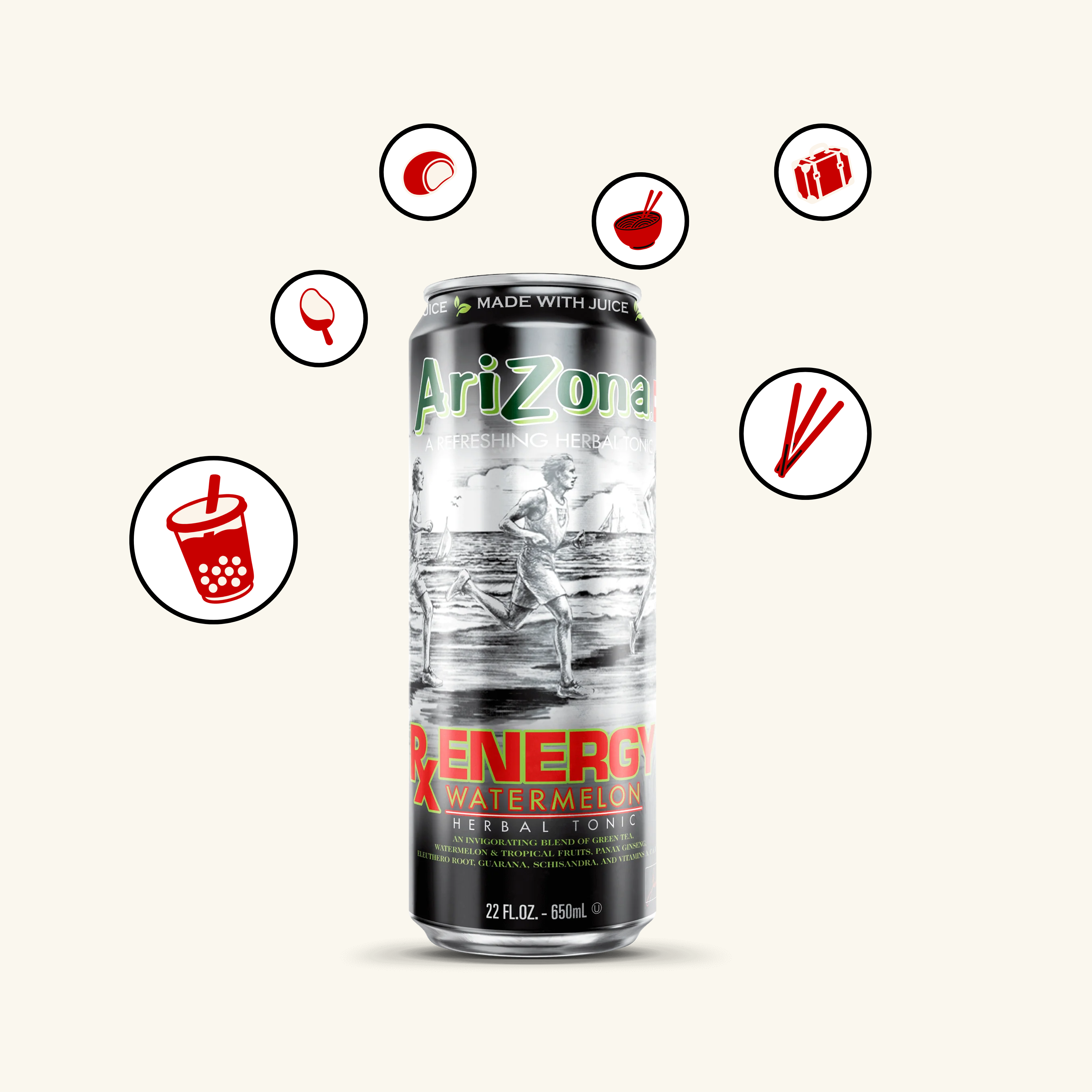 Arizona Ice Tea RX Energy Watermelon Herbal Tonic – Monaco Market